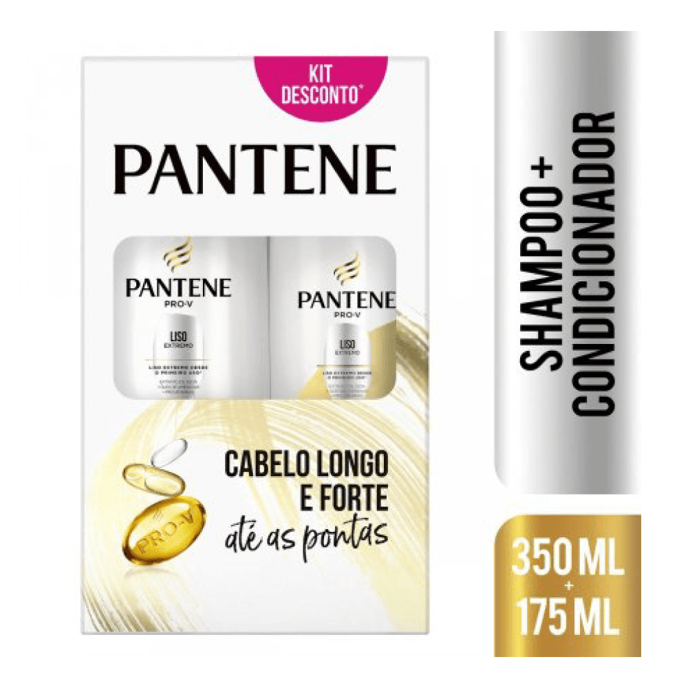 KIT PANTENE SH 350+COND 175ML LISO EXTREM - alexfarma
