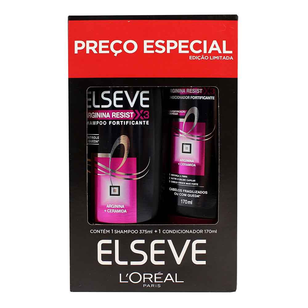 KIT ELSEVE SH 375ML+COND 170ML ARGININA RESIST X3 - alexfarma