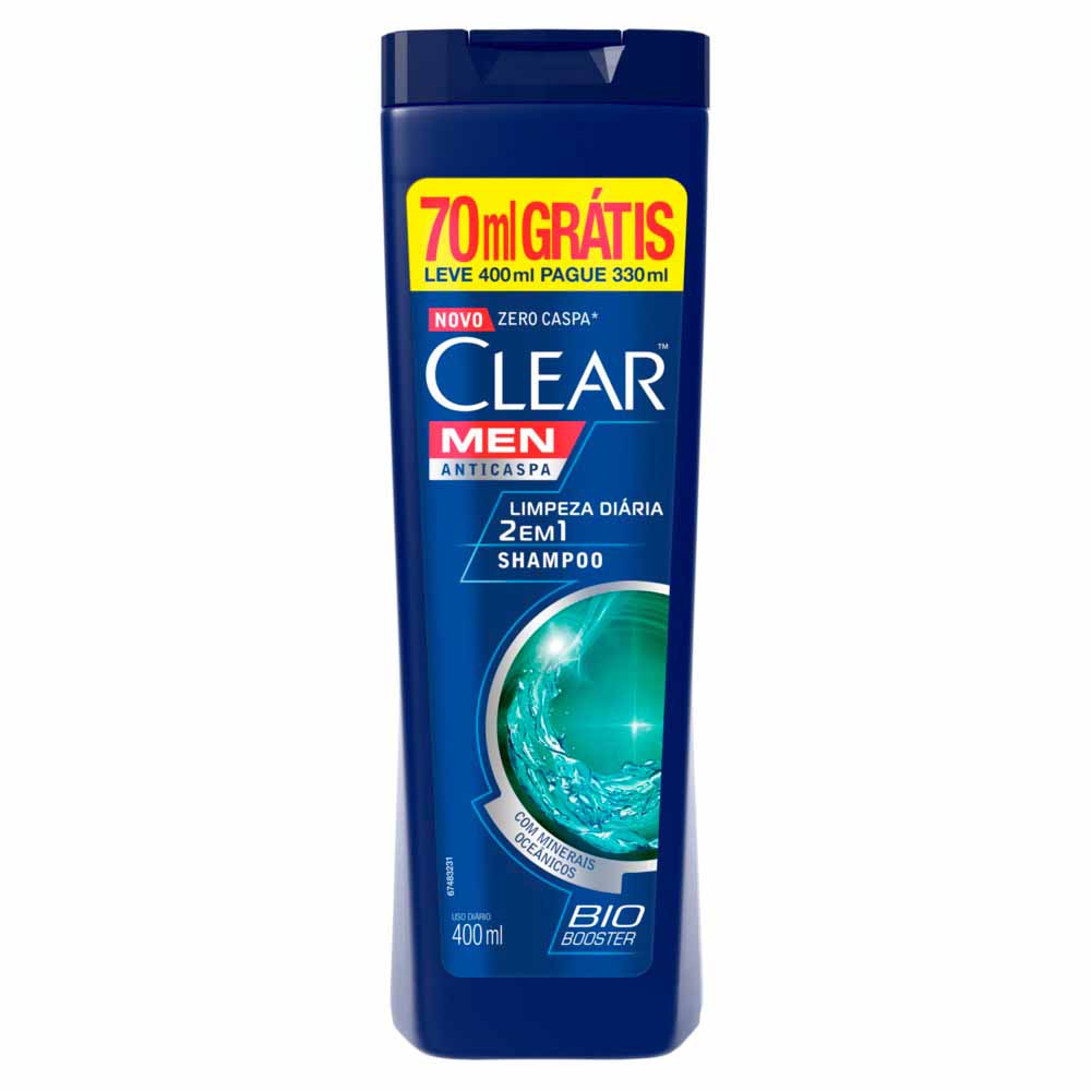 SH CLEAR MEN 2EM1 LIMP DIARIA LV400 PG330ML - alexfarma