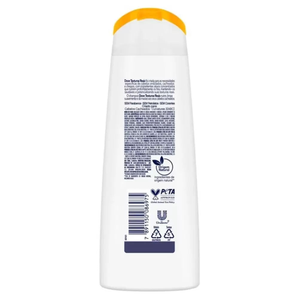 SH DOVE TEXTURAS REAIS CACHEADOS 200ML - alexfarma