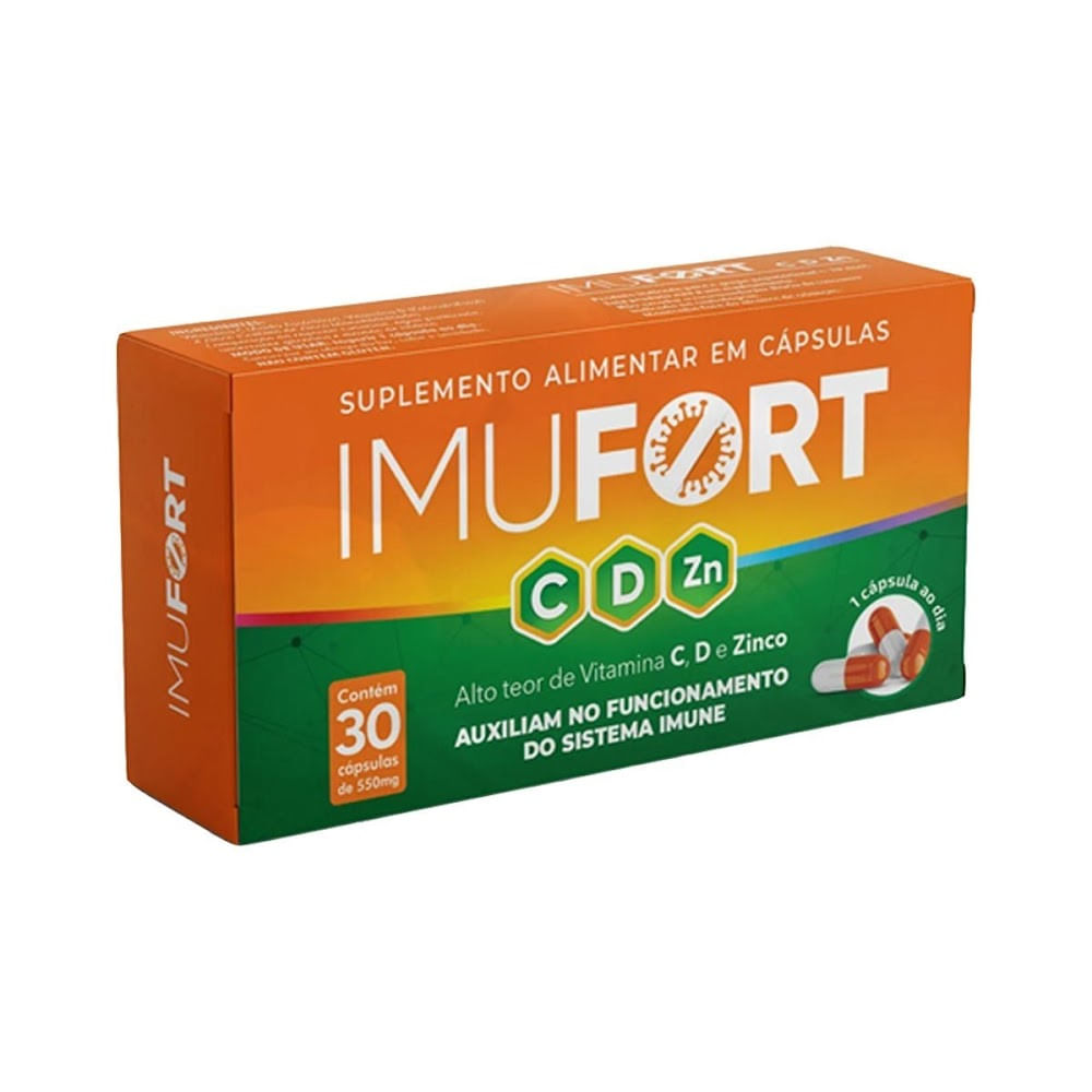 IMUFORT VIT C+ VIT D+ ZINCO C/30 CAPS - alexfarma