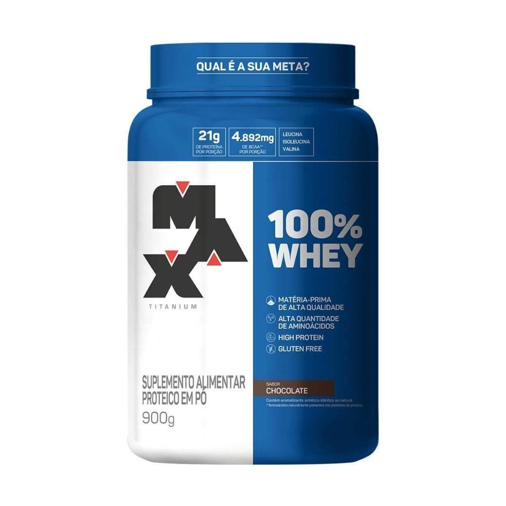 WHEY 100% CHOCOLATE 900G MAX TITANIUM - alexfarma