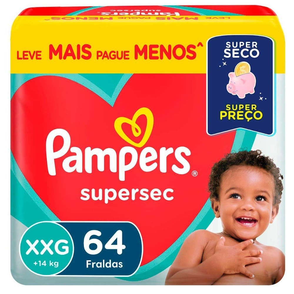 FRALDA PAMPERS SUPERSEC XXG 64UNID LV+POR- - alexfarma