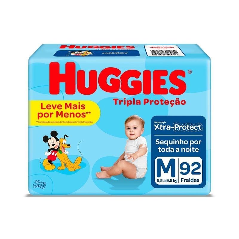 FRALDA HUGGIES M 92UNID TRIPLA PROTECAO HIPER - alexfarma