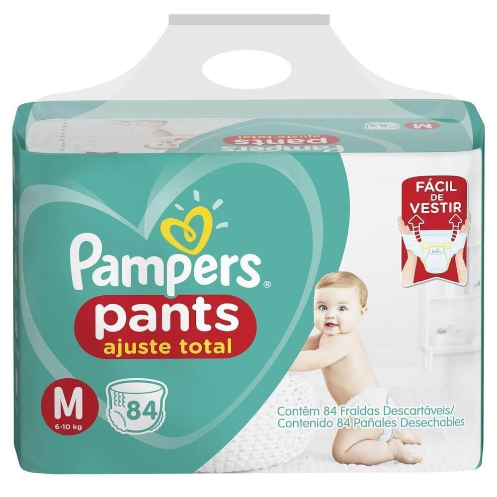 FRALDA PAMPERS PANTS AJUSTE TOTAL M 84UNID - alexfarma