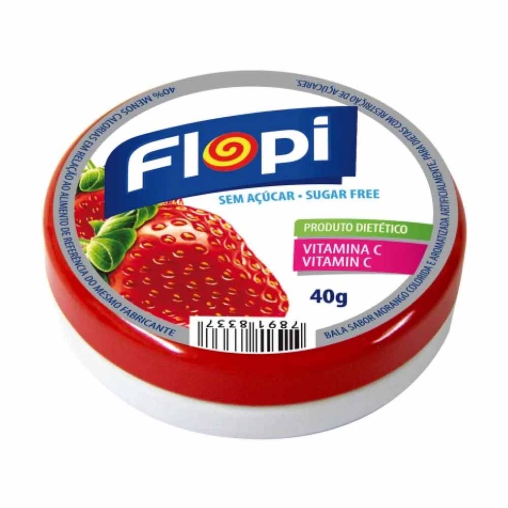 BALA FLOPI MORANGO 40G - alexfarma
